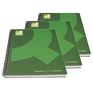 Q-Connect Wirebound A4 Hardback Recycled Notebook 160 Pages - Green, Pack of3