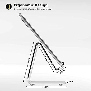 DesignComfort Acrylic Cell Phone Stand , Acrylic Phone Stand for Desk,Clear Phone Stand, Dock, Cradle, Compatible with Phone 13 Pro Max Mini 11 Xr 8 SE, Android Smartphone, Pad,Desk Accessories