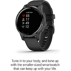 Garmin Vivoactive 4, GPS Smartwatch, Features Music, Body Energy Monitoring, Animated Workouts, Pulse Ox Sensors and More, Black & Bundled with Swanky Cables Cleaning Kit