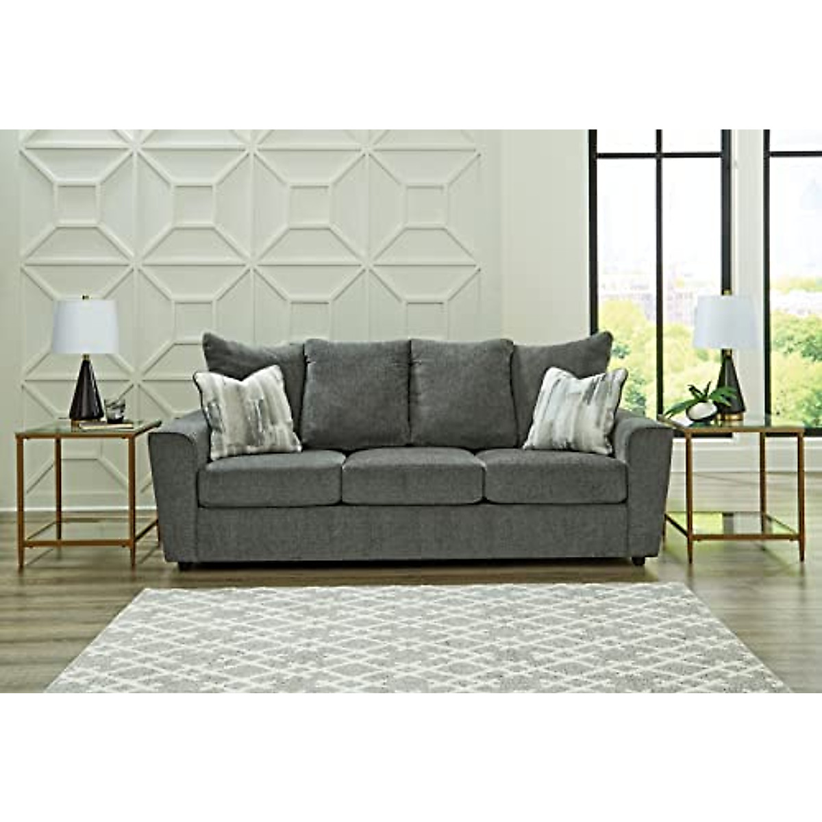 Signature Design by Ashley Stairatt Casual Sofa with Flared Arms, Gray
