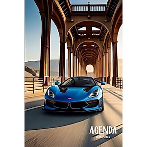 Agenda: 1 Jour Par Page | Organisateur et Planificateur Journalier avec Horaires | Agenda scolaire Voiture 2023-2024 (French Edition)