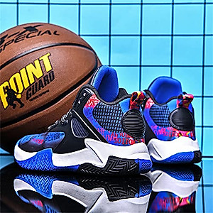 DAYUMKOU Boys Basketball Shoes Tennis Sneakers for Kids Girls Durable Lightweight Breathable Walking Running Sports Shoes