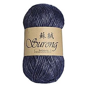 Crochet Yarn, 1 Roll 100g Crochet Yarn Strong Warmth Multiple Colour Hand Knitting Thick Wool Thread Cotton Yarn for Gift (Navy Blue)