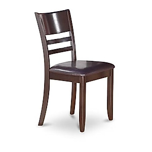 East West Furniture BOLY5-CAP-LC 5 Piece Modern Dining Table Set Includes a Round Kitchen Table and 4 Faux Leather Dining Room Chairs, 42x42 Inch, Cappuccino