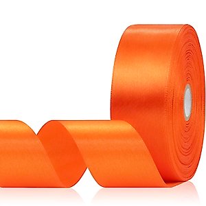 Aoropo Orange Ribbon 1-1/2 Inch x 60 Yards, Orange Satin Ribbon for Gift Wrapping, Flower Bouquet, Baby Shower, Crafts, Birthday, Wedding and Handmade Roses