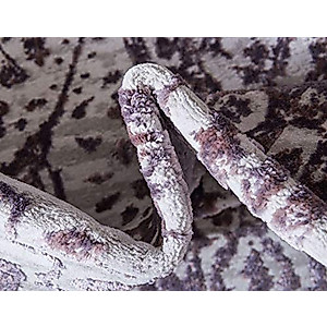 Unique Loom Aberdeen Collection Traditional Vintage Inspired Tone Textured Area Rug, 9 ft x 12 ft, Violet/Ivory