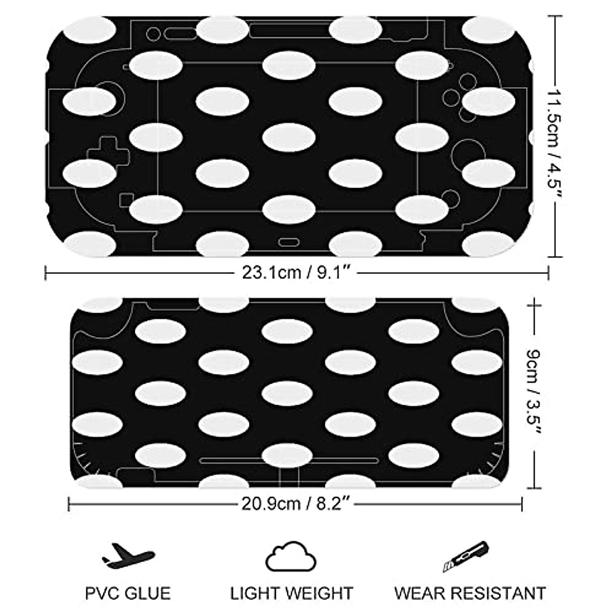 Big Polka Dot Pattern Compatible with Switch/Switch Lite Console Joy-Con Dock Sticker Skin Full Set Cute Stickers Cover for Switch Lite