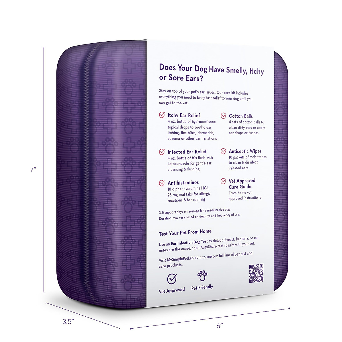 MySimplePetLab Ear Care Dog Kit I Medicated Tris Flush Dog Ear Cleaner I Infection Treatment with Ketoconazole I Hydrocortisone Drops I Comfort for Smelly, Itchy, Or Sore Ears