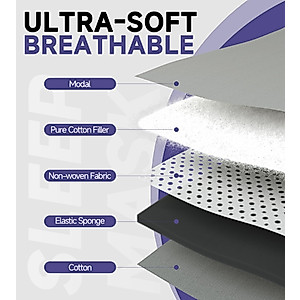 Mavogel Cotton Sleep Eye Mask - Updated Design Light Blocking Sleep Mask, Soft and Comfortable Night Eye Mask for Men Women, Eye Blinder for Travel/Sleeping/Shift Work, Includes Travel Pouch, Grey