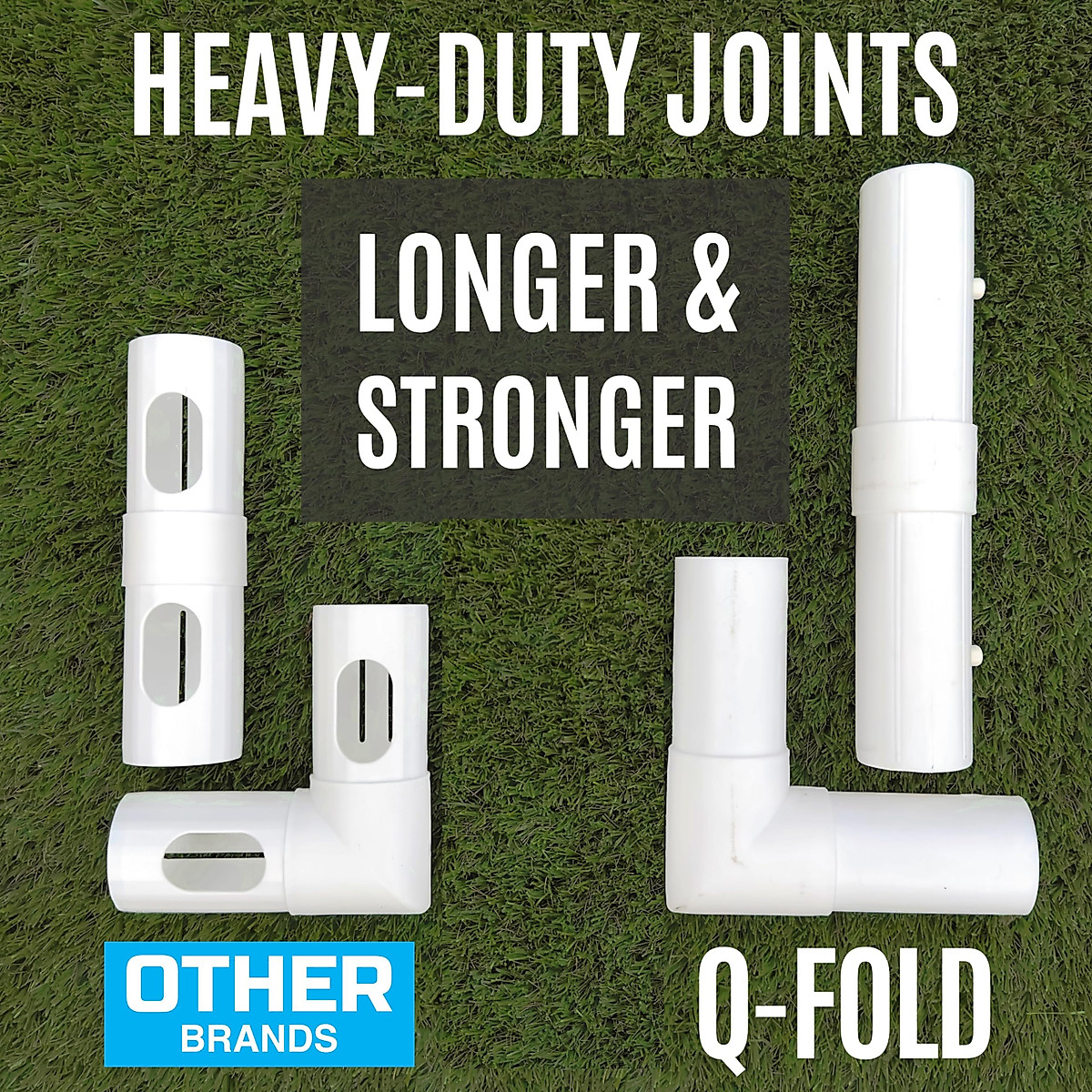 QuickPlay Q-Fold Match Soccer Goal – 30-Second Folding Design for Easy Setup | Portable Soccer Net Goal for Backyard | Weatherproof Soccer Goal Post for Adults & Kids – [Single Goal]