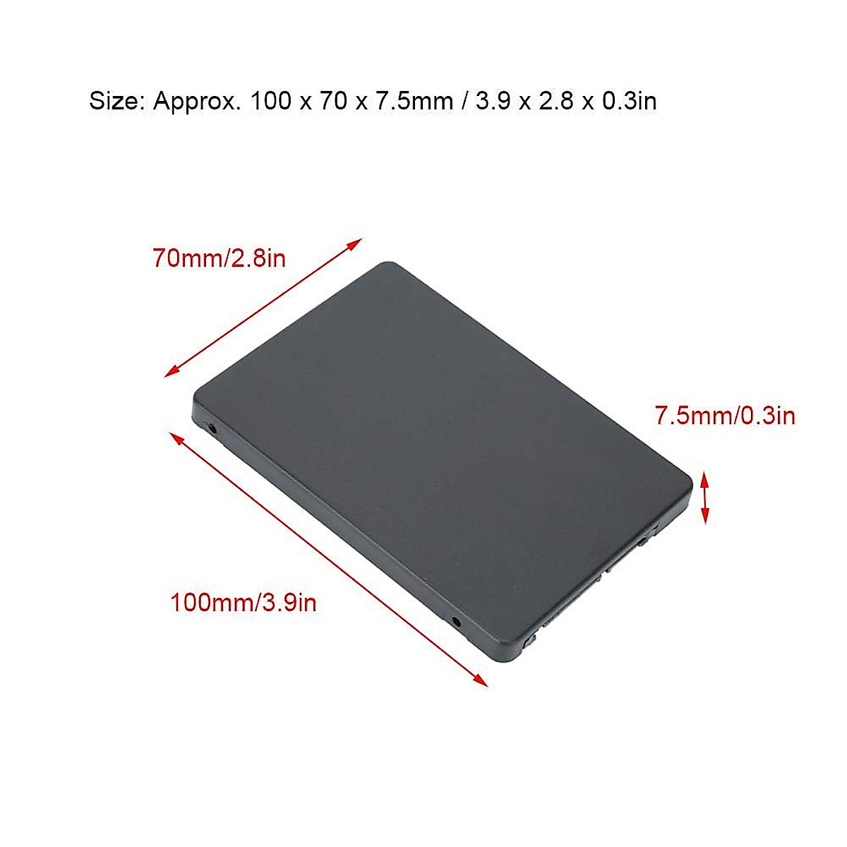 ASHATA Hard Disk Box Black ABS SSD 2 in 1 M.2 B-Key MSATA to SATA 3.0 Computer Accessories