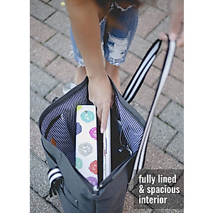 Brooke & Jess Designs Chaos Coordinator Tessa Black Zipper Canvas Tote Bag - Gift Ideas for Female Bosses, Thank You Office Appreciation Gift