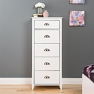 Prepac Yaletown 5-Drawer Tall Chest, White