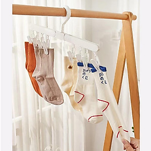 trrcylp Foldable Clothes Hanger with 24 Clips 3 Pack Clothes Drying Racks Windproof Collapsible Drying Racks for Laundry for Drying Socks Bras Underwears Hats Scarfs Towels and Diaper White