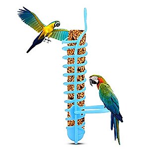 Bird Food Holder, Parrots Foraging Toys for Birdcage, Hanging Bird Treat Feeders, Bird Food Basket for Fruit Vegetable Grain Wheat, Bird Feeder Toy for Conures