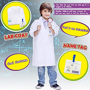 UNGLINGA 30 Experiments Science Kit for Kids with Lab Coat, Chemistry Set STEM Toys Birthday Gifts for Boys Girls, Scientist Costume Role Play Tools Educational Learning Set