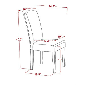 East West Furniture Dublin 3 Piece Modern Dining Set Contains a Round Wooden Table with Dropleaf and 2 Dark Gotham Linen Fabric Upholstered Chairs, 42x42 Inch, Black