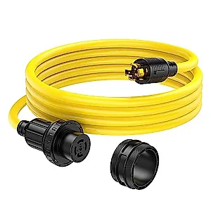 Generator Extension Cord L14-30P to L14-30R 4 Prong 10FT, 30A 250V 7500W Max 10AWG Power Cord for Manual Transfer Switch, Portable Generators, UL/ETL Listed