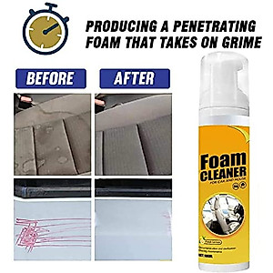 Multipurpose Foam Cleaner Spray, Foam Cleaner for car and House Lemon Flavor, Leather Decontamination, Multi-Functional Foam Cleaner, Cleaning Spray for Car Interior Ceiling Leather Seat (2Pcs(2*100ML))