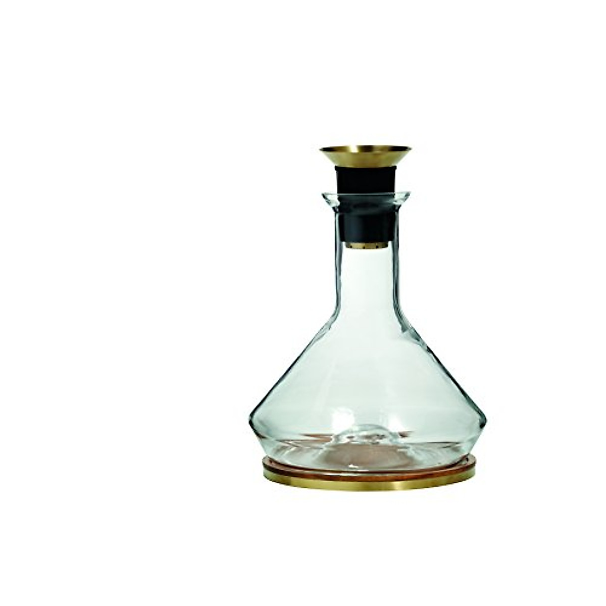 RBT Decanter with Wood Coaster and Micro-Perforated Aerator,Clear