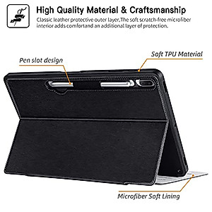 ZtotopCase for Samsung Galaxy Tab S7 FE 5G/S7 Plus/S8 Plus 12.4 Inch Tablet [5 Magnetic Stand Angles],Auto Wake/Sleep, Premium PU Leather Smart Cover for Galaxy S8+ 2022/S7 FE 2021/S7+ 2020,Black