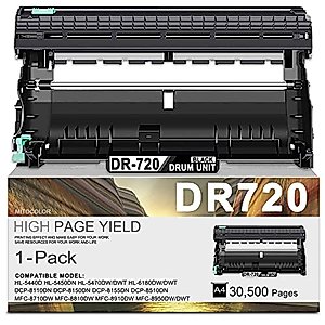 MOLIMER DR720 DR-720 Drum Unit Compatible Replacement for Brother DR-720 Drum DCP-8155DN DCP-8150DN MFC-8950DW MFC-8710DW MFC-8910DW HL-6180DW HL-5450DN HL-5470DW Printer, 1 Black