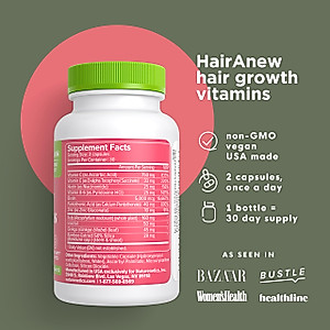 Naturenetics HairAnew Hair Growth Vitamins for Women & Men - Hair Vitamins For Faster Hair Growth & Thickness - Part of Proceeds go to Hair Loss Charity - Vegan Hair Supplement For Hair Skin Nails (1)