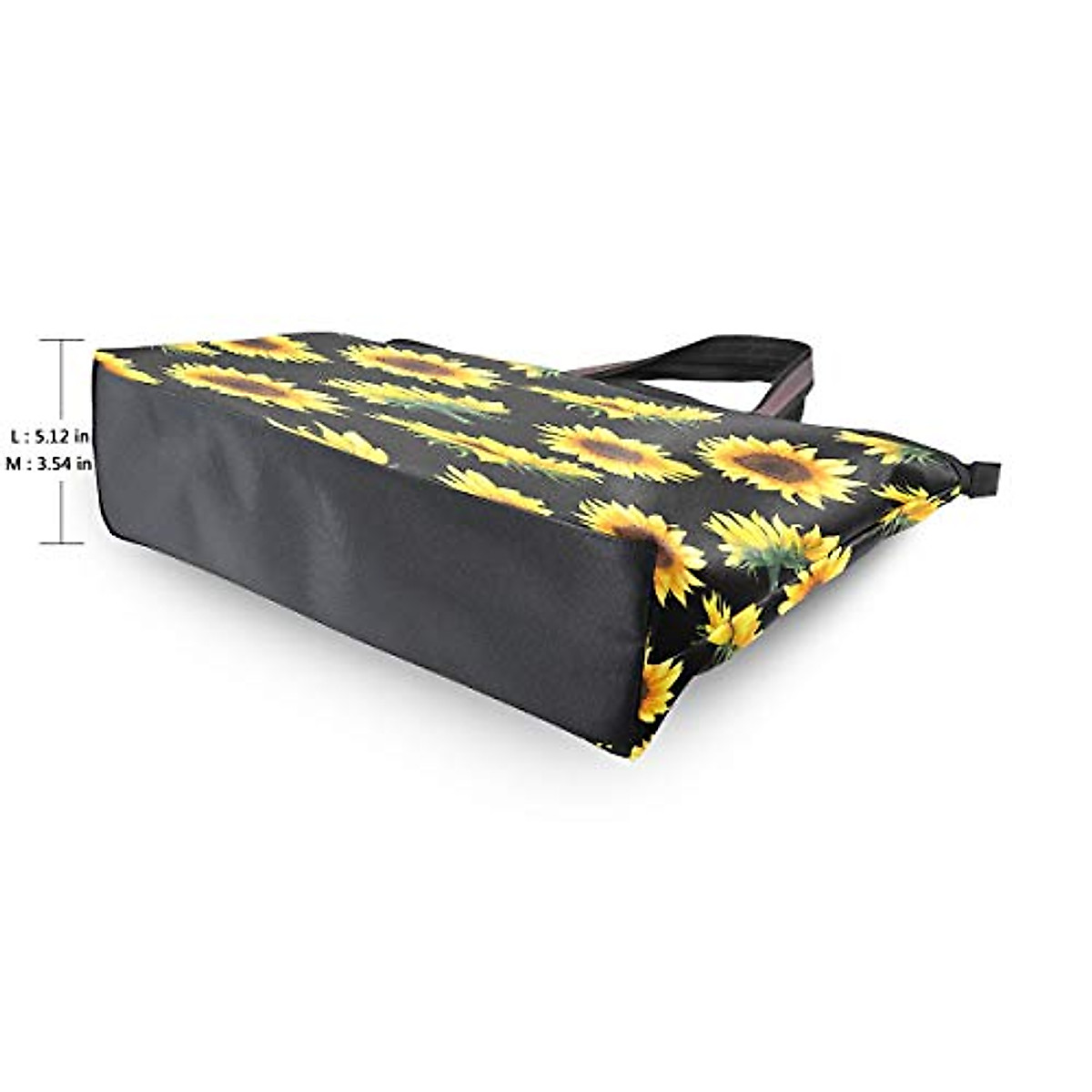 QMXO Summer Flowers Sunflowers Black Handbags and Purse for Women Tote Bag Large Capacity Top Handle Shopper Shoulder Bag