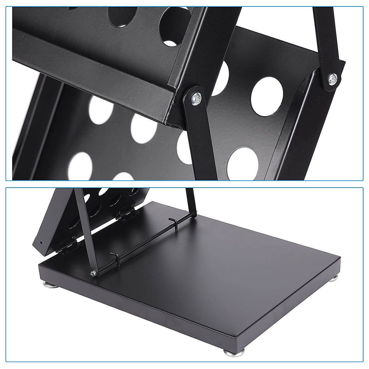 WERTIRUNG Brochure Magazine Catalog Literature Display, Literature Catalog Rack with Carrying Bag, Foldable Magazine Stand for Office Retail Store and Exhibition Trade Show, 4 Pockets (Black)