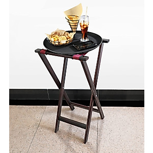 New Star 20021 Mahogany Finish Solid Birchwood Tray Stand, 31-Inch, Brown