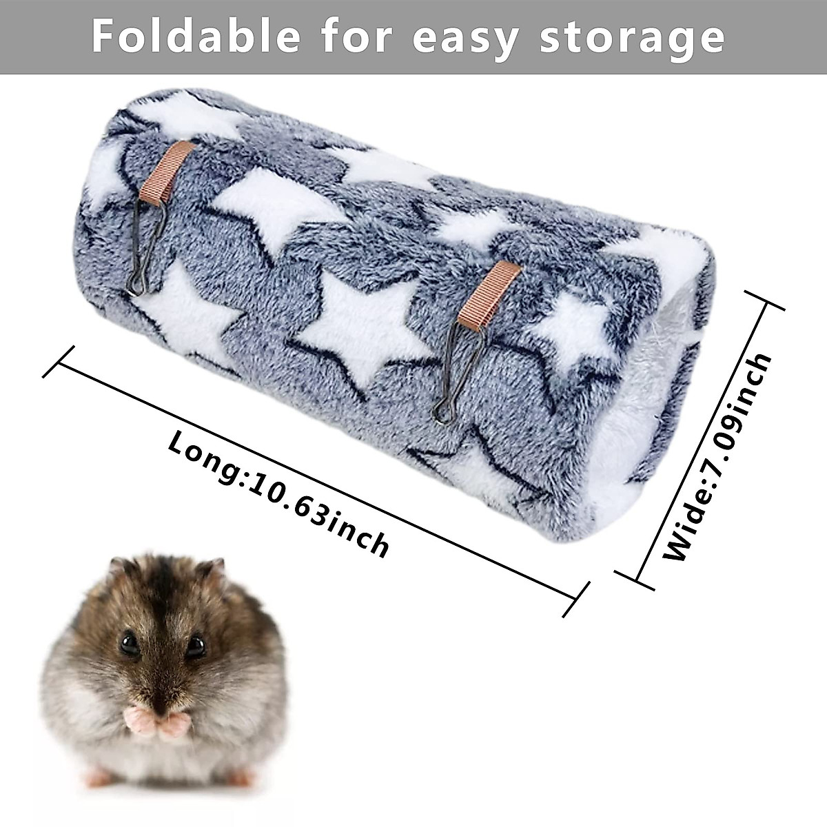 AZVNMT Mouse cage Accessory, Hanging Climbing Tunnel, Hamster, Guinea Pig, Ferret, Squirrel, Warm Winter Hiding Place, Hammock Plush Toy