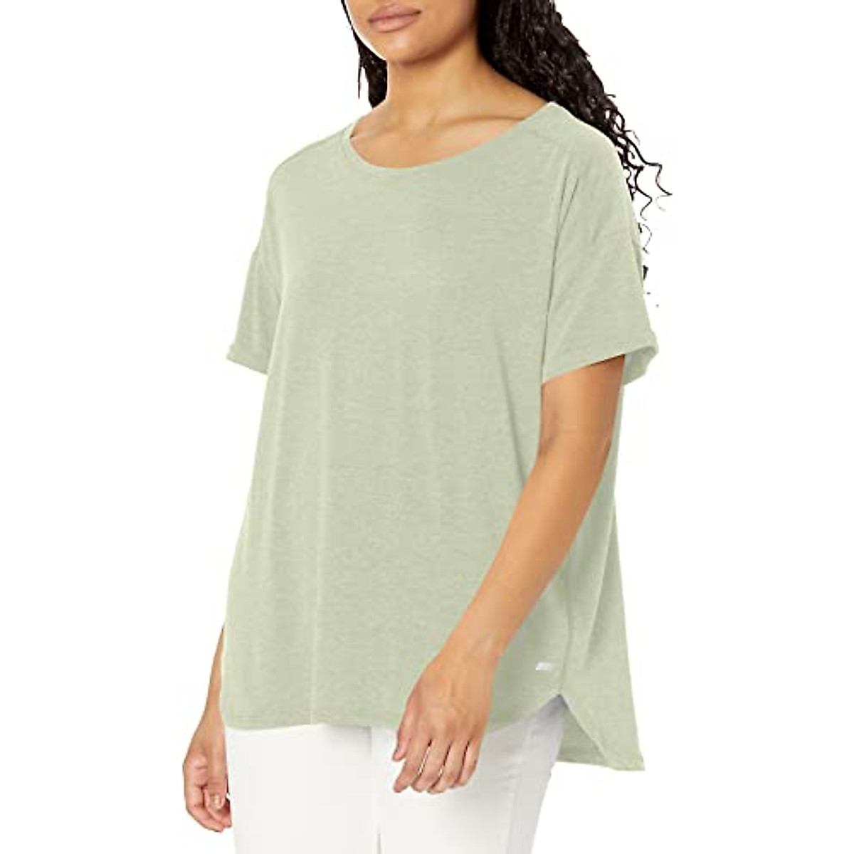 Amazon Essentials Women's Studio Relaxed-Fit Lightweight Crewneck T-Shirt (Available in Plus Size), Light Green, X-Large