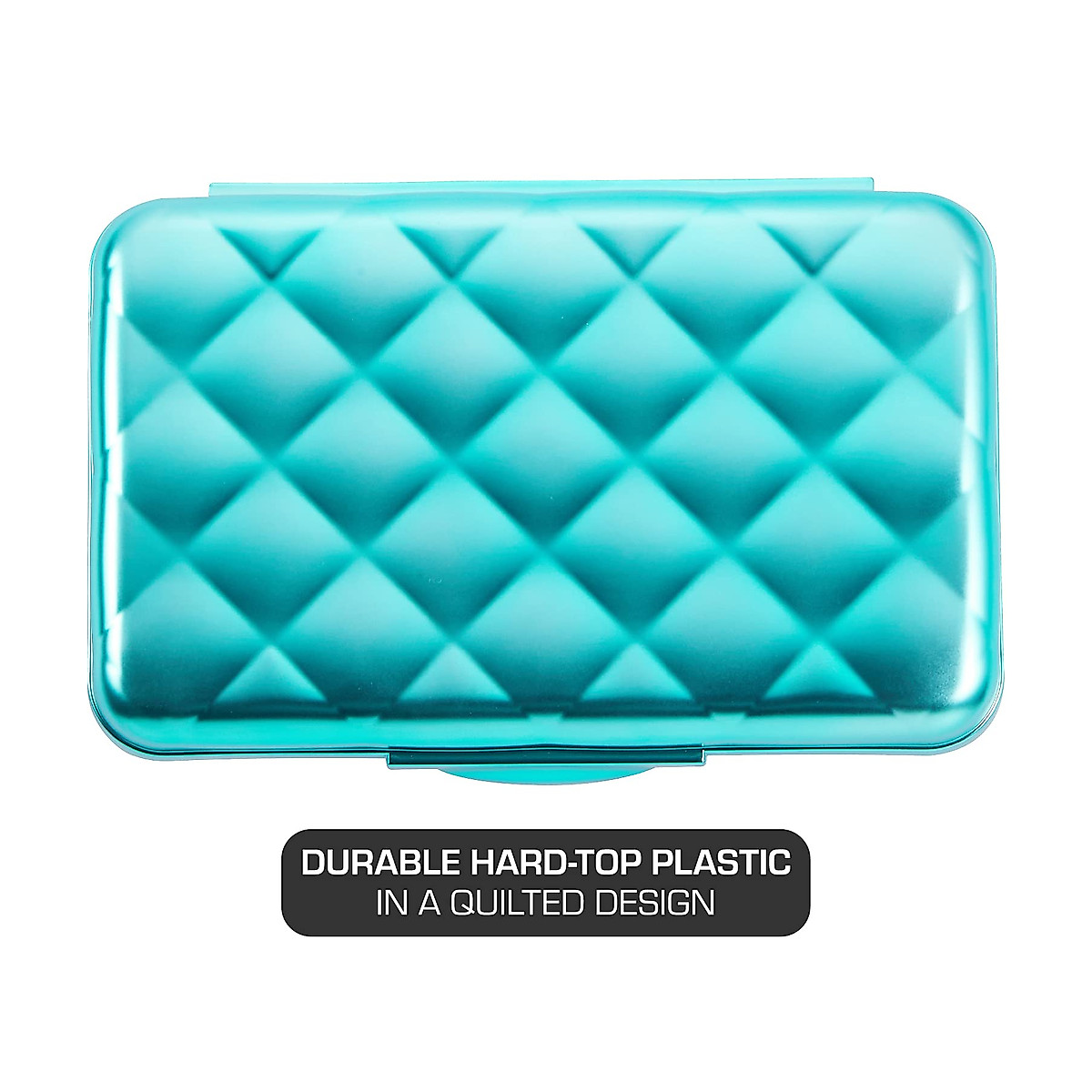 It's Academic Metallic Pencil Case Box, Hard Plastic, Stylish Quilted-Pattern Lid, 3-Pack