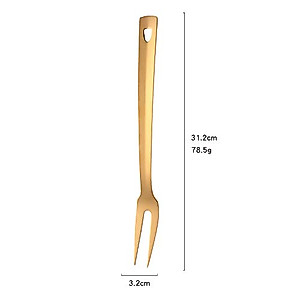 Large Meat Fork, BuyGo Gold Grill Fork 12.28 Inch Stainless Steel Cooking Fork, Heat Resistance