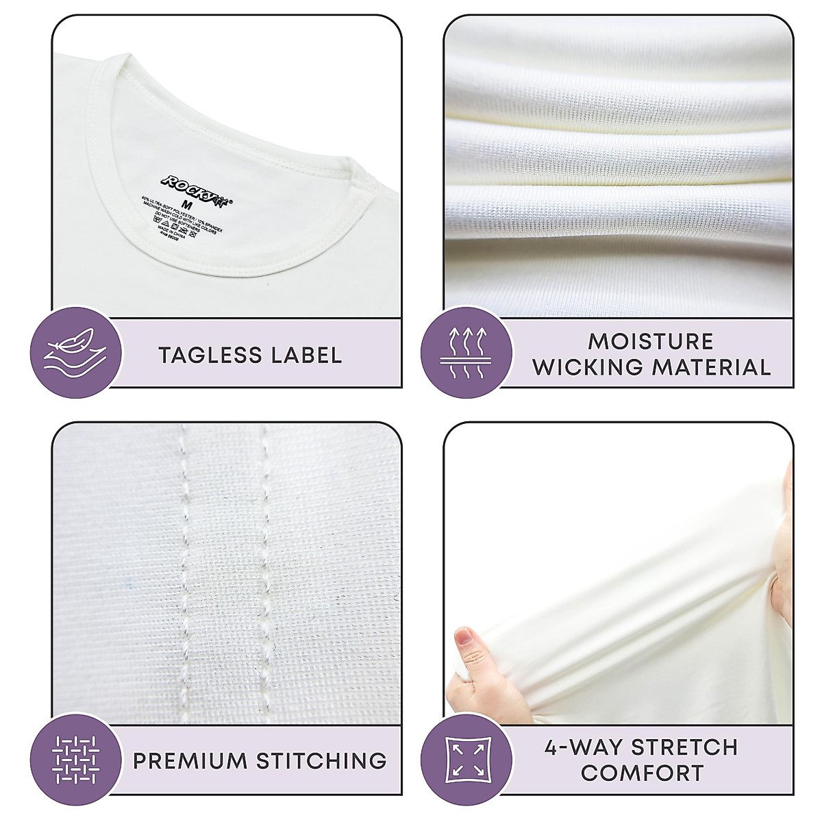 Rocky Thermal Underwear for Men (Long Johns Thermals Set) Shirt & Pants, Base Layer (White - Standard Weight/X-Large)