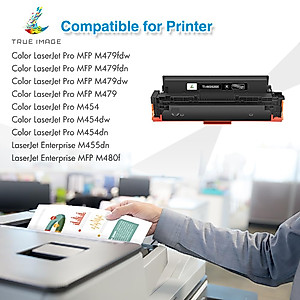TRUE IMAGE Compatible Toner Cartridge Replacement for HP 414X W2020X 414A W2020A Laserjet MFP M479fdw M479dn Laser Jet Pro M454dw M454dn M454 M479dw Printer Ink No Chip (Black, 1-Pack)
