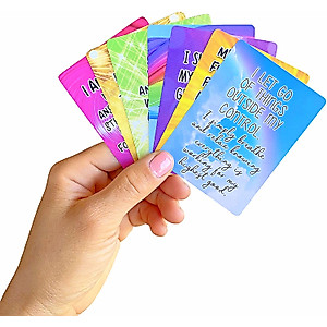 Positive Affirmation Cards - 54 Affirmations, 150+ Inspirational Questions - Beautifully designed with Storage Case, Daily Self Care Kit & Mindfulness Gift for Kids, Teens, Men & Women