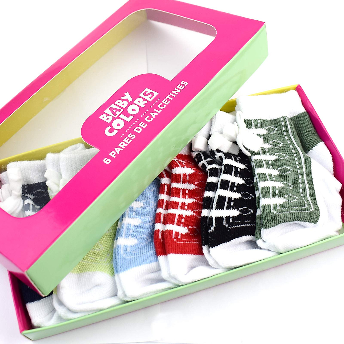 Fly love 6 Pairs Baby Cotton Sneaker Newborn Ankle Sock Toddler Crew Walkers Bootie Infant Slippers Socks