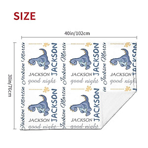 PFCNYMUA Personalized Baby Blankets for Boys with Name, Customized Dinosaur Baby Boys Blanket with Name for Baby Gifts Items 30x40 Inches