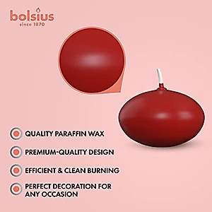 Bolsius Unscented 1.75" Floating Candles – Set of 20 Red Floating Candles – Cute and Elegant Burning Candles – Candles with Nice and Smooth Flame – Party Accessories