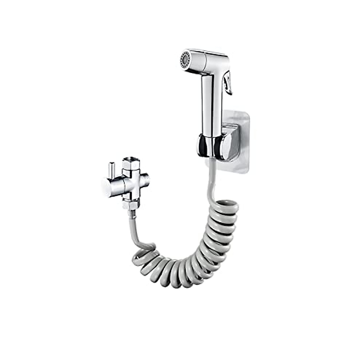 ZLOCYIVHE Bidet Sprayer kit for Toilet Diaper Bidet Toilet Sprayer Toilet Bidet Sprayer Handheld Bathroom Shower Head Hose 3.5M Telescopic Hose Water Divider with Bracket,Chrome