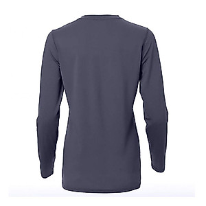 Arctic Cool Women's V-Neck Instant Cooling Moisture Wicking Performance UPF 50+ Long Sleeve Shirt | Lightweight Breathable Top for Running, Workout, Exercise, Fishing, Storm Grey, XL