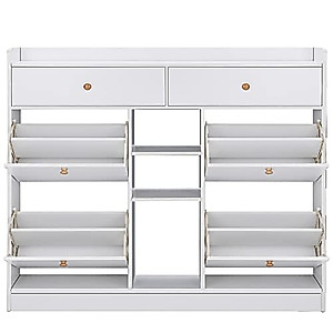 DEYAOPUPU Shoe Cabinet for Entryway,Shoe Rack Storage Organizer with Drawers,Freestanding Modern Shoe Storage Cabinet