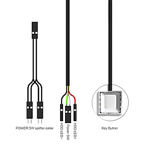 DKE Power Supply Control Adapter Cable 2M External PC Power Button ATX Desktop Computer Case Motherboard Switch On Off Power SW Cables