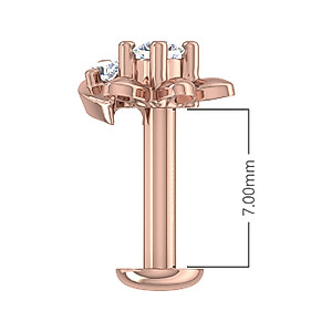 FINEROCK 0.09 Carat Diamond Nose Pin in 18K Rose Gold