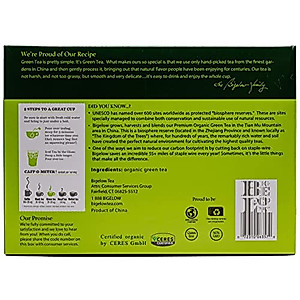 Bigelow Premium 100-Percent Organic Green Tea 150-Count Box, Individually Wrapped