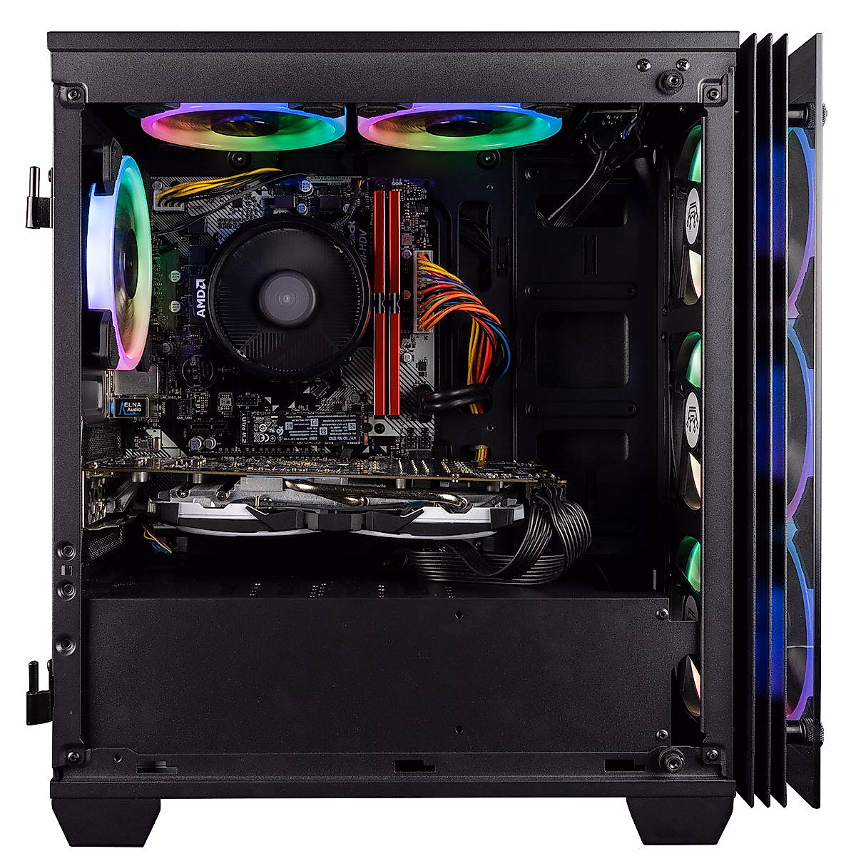 Empowered PC Stratos Micro Gaming Desktop - NVIDIA GeForce RTX 3060, AMD Ryzen 7 5700X, 32GB DDR4 RAM, 512GB NVMe SSD + 2TB HDD, WiFi, Windows 11 Home - Gamer Computer