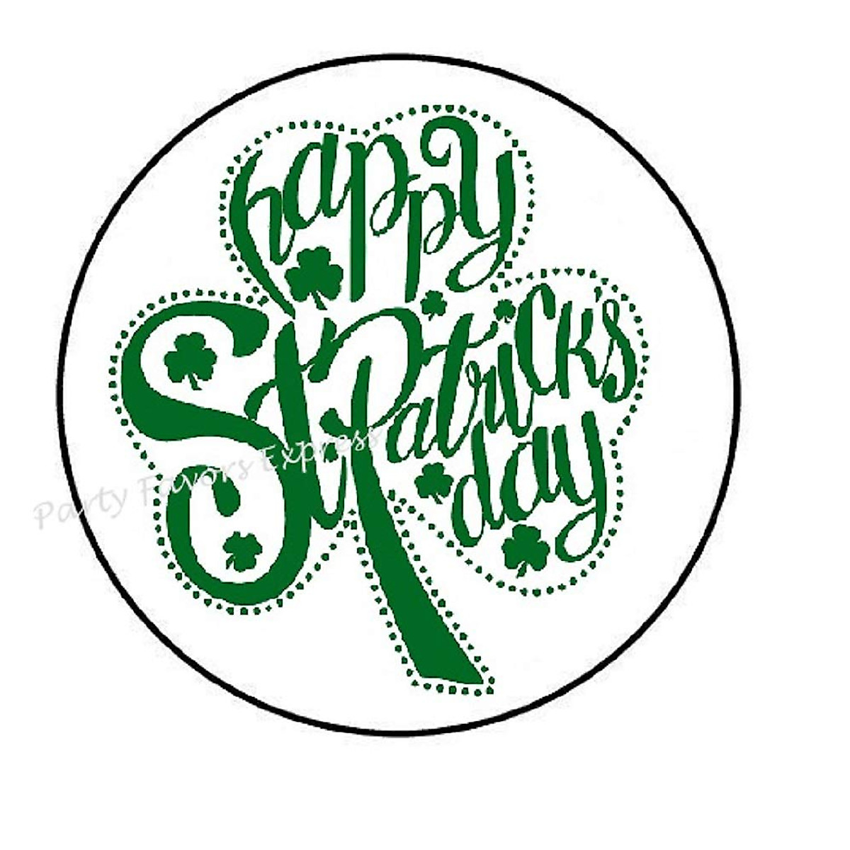 48 St Patrick's Day Patricks Day Shamrock 4 Leaf Clover Envelope Seals Labels Stickers Party Favors 1.2" Round