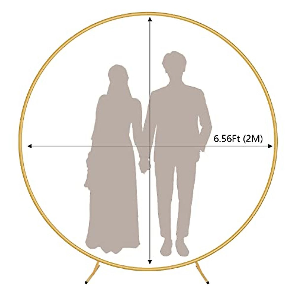 Esyun 6.56Ft Round Backdrop Stand, Metal Circle Wedding Arch Backdrop Stand Balloon Circle Arch Stand Suitable for Birthday Party, Wedding (2M)