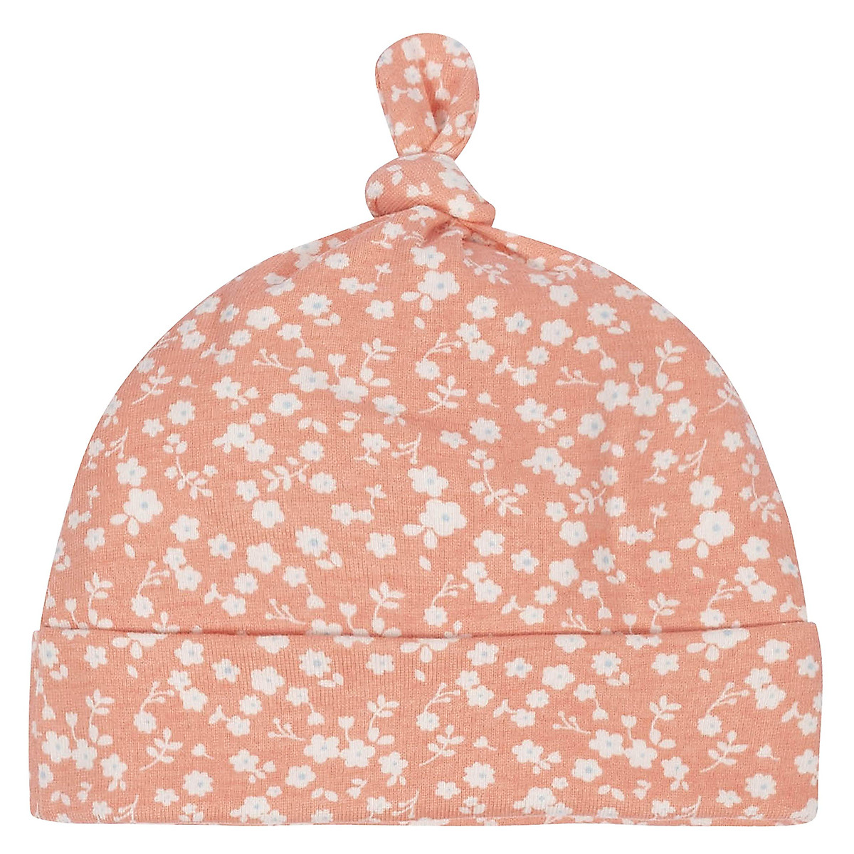 Grow by Gerber Baby Girls 4-Pack Caps, Orange/Yellow/Green/Ivory, Newborn